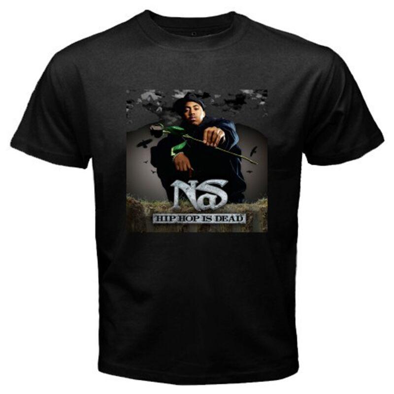 Satın alın Nas Hip Hop Is Dead Black T-Shirt Size Printed Men Shirt ...