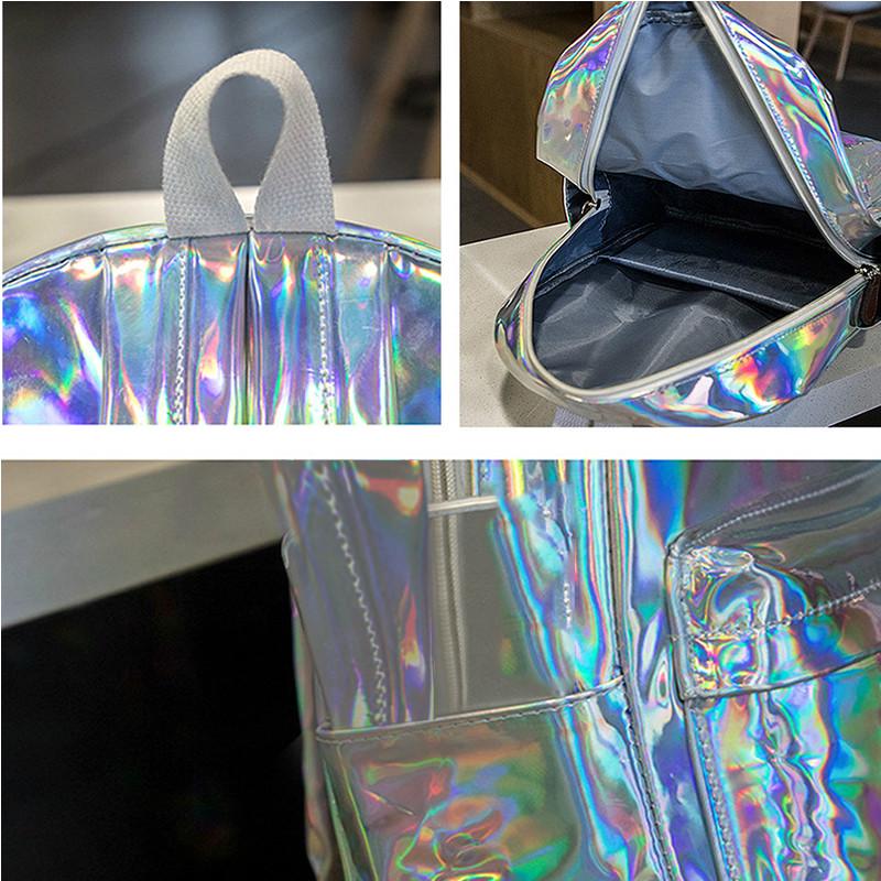 Buy High Quality Leather Laptop Backpack Women's Mirror Reflective ...