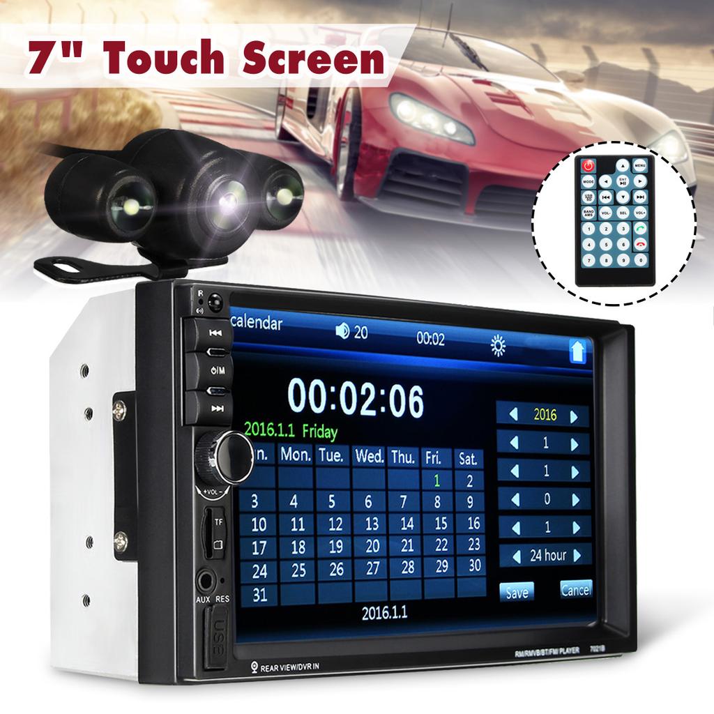 Compre 7" 2 Din HD Touch LCD Screen Car Stereo MP5 Audio bluetooth Rear ...