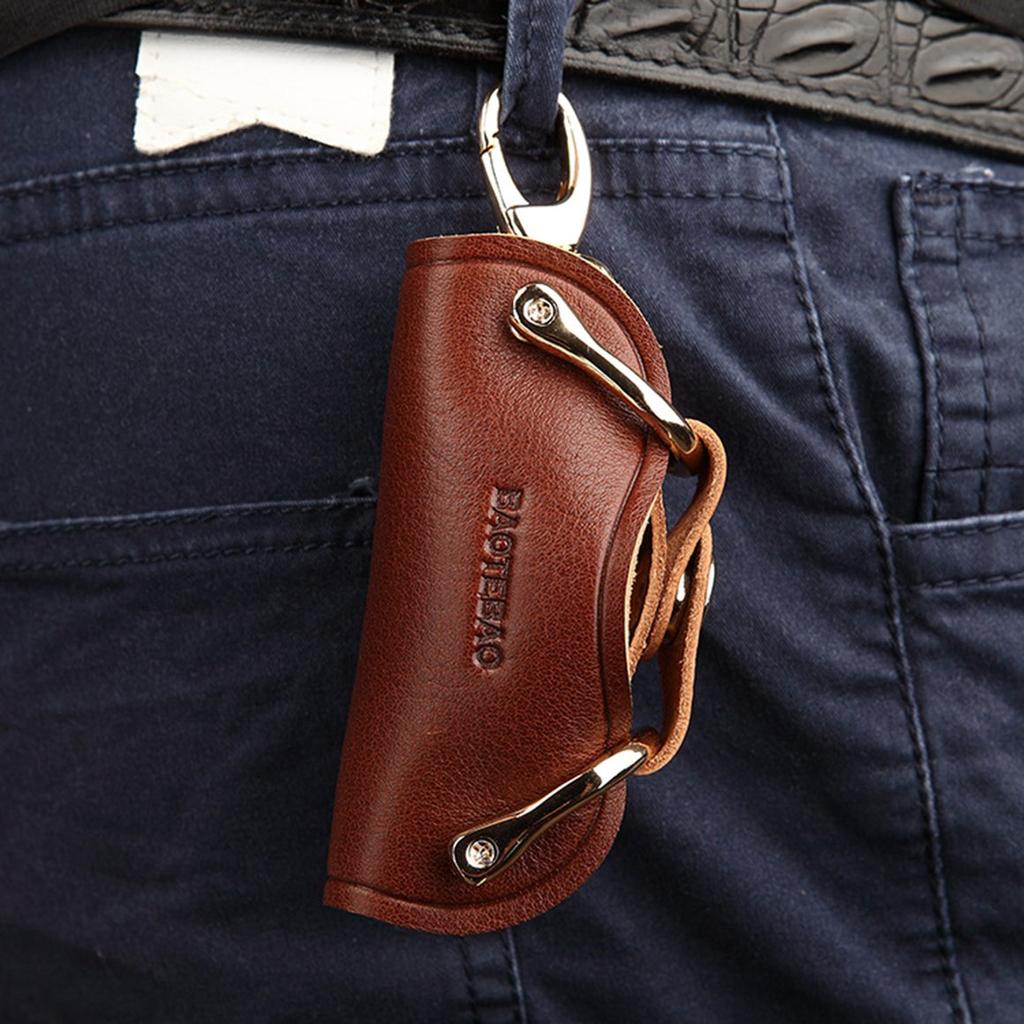 Buy LLLD Leather Smart Key Wallet DIY Keychain EDC Pocket Car Key ...