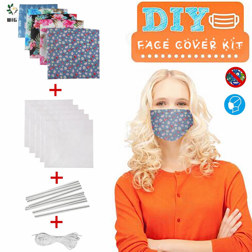 Buy Handmade DIY Self-Made Face Cover Material Set DIY Fabric Face ...