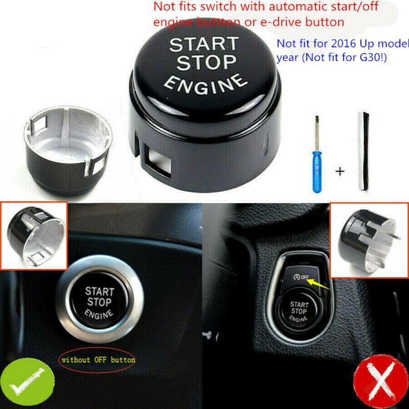 Black Engine Start Stop Switch Button Cover Trim For BMW F20 F30 F10 ...