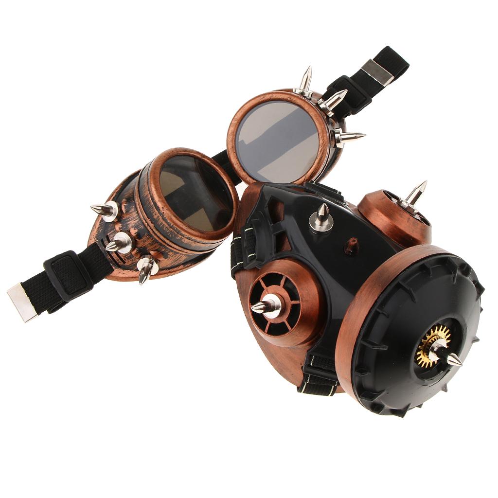 Buy Copper Steampunk Gas Goggles Skeleton Warrior Death Masks ...
