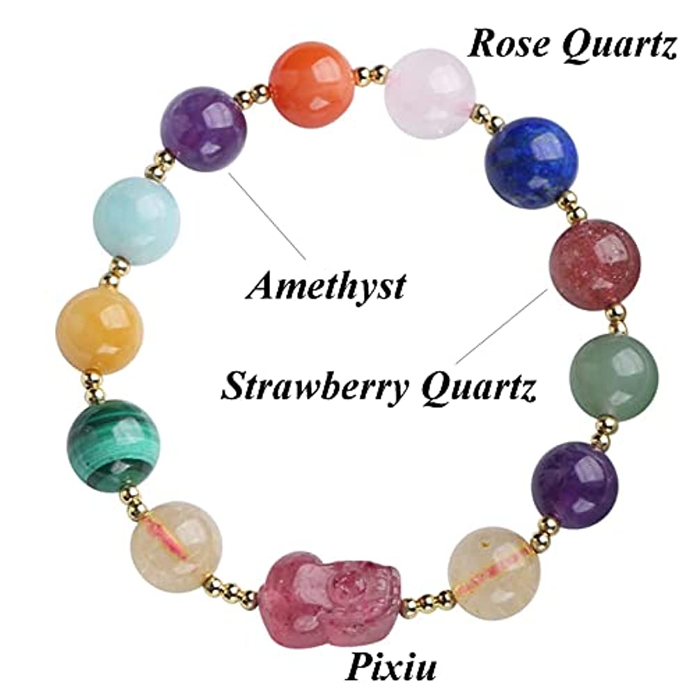 Buy Cosaike Feng Shui Pixiu Bracelet Multi-Gem Crystal Bracelet Natural ...