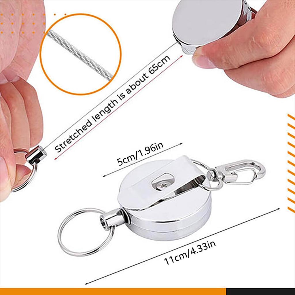 Cheap Key Chain With Belt Clamp Metal Easy Pull Buckle High Telescopic ...
