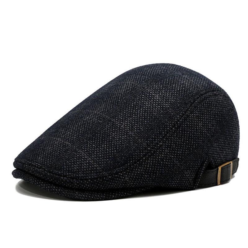 Buy Men Adjustable Simple Flat Peaked Cap Fall Winter Gatsby Driving ...