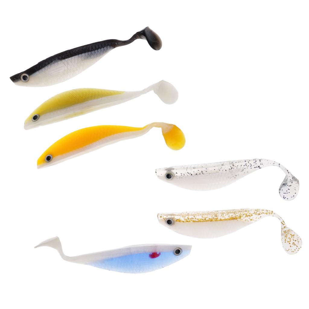 Buy 6pcs Soft Plastic Fishing Lure Bass Baits Artificial Tackle 11.5cm ...