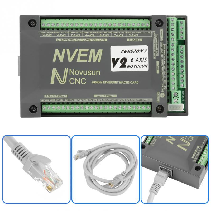 Buy NVUM NVEM CNC Controller 6 Axis MACH3 Ethernet Interface Board Card Industrial Supplies at ...