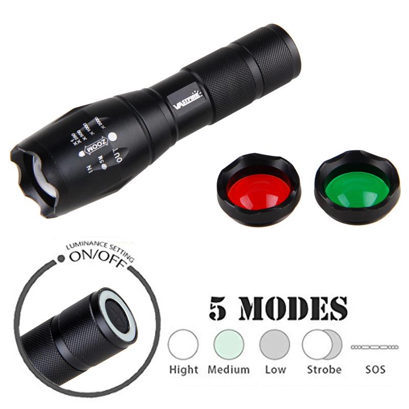 Buy 5000 Lumen 5 Modes XM-L T6 LED Tactical Hunting Flashlight White ...
