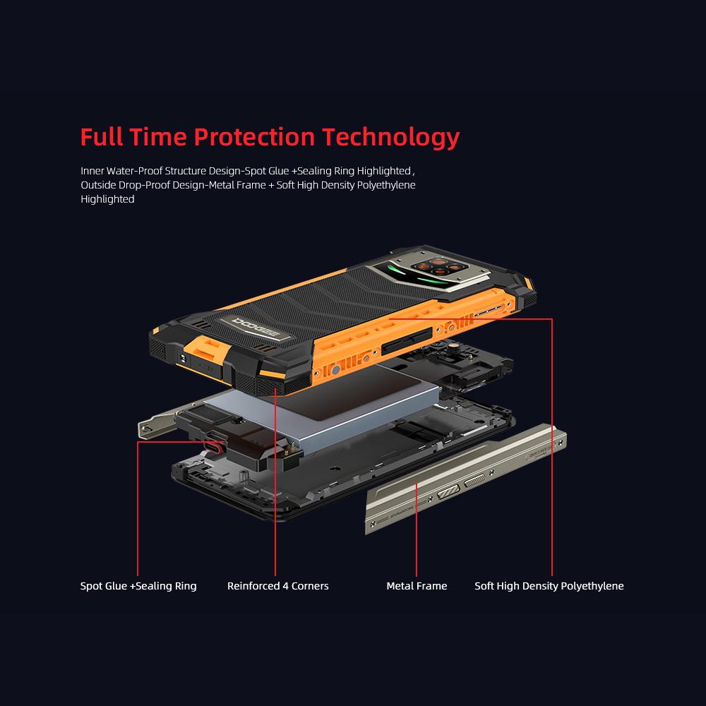 Buy DOOGEE IP68/IP69K S88 Pro Rugged Phone 10000mAh Battery LED Light ...