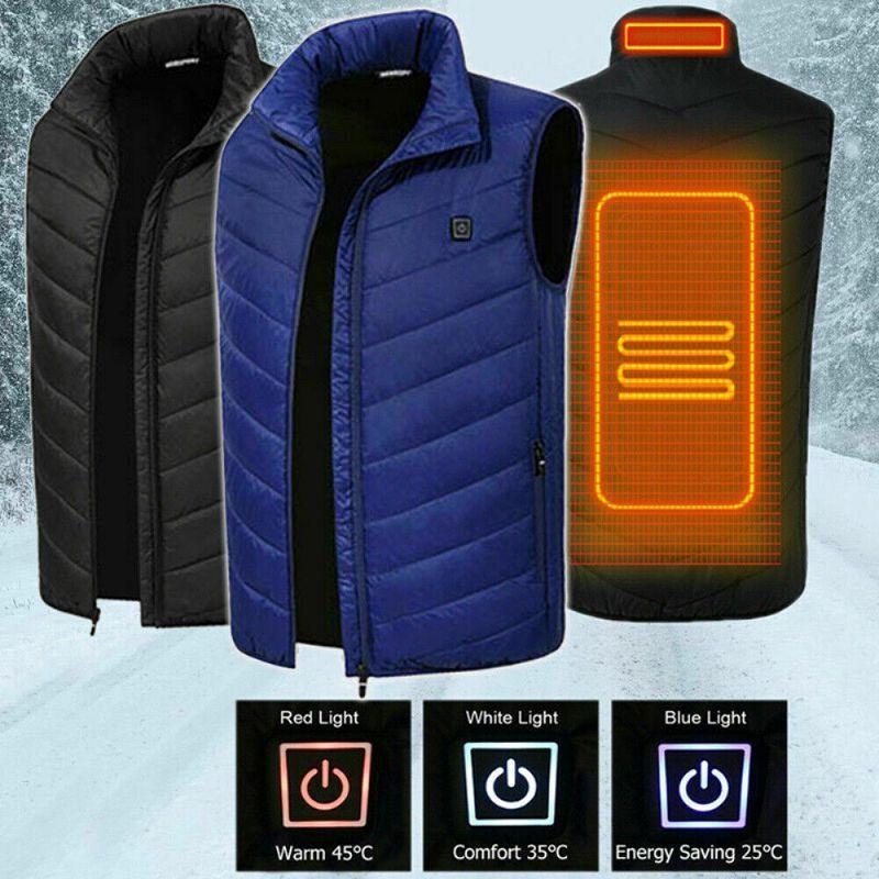 Buy Electric Mens Women Vest Heated Cloth Jacket Usb Warm Up Heating ...