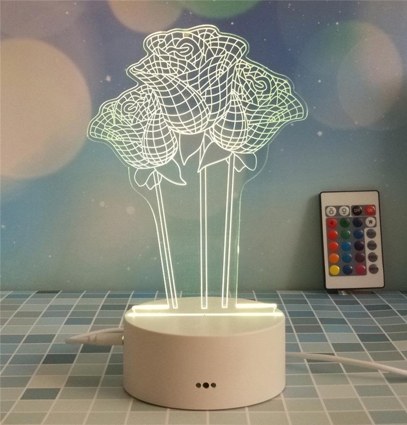Buy Multiple Patterns 3D Colors Changeable Night Light Bedside Lamp ...