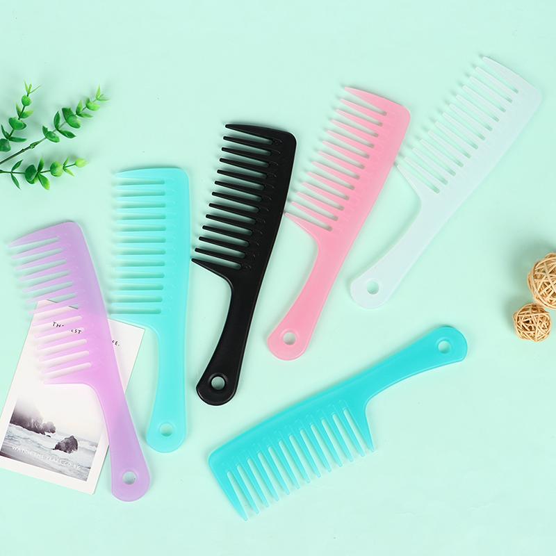 Buy Wide Tooth Comb Hairdressing Hair Hanging Hole Handle Curling Comb ...