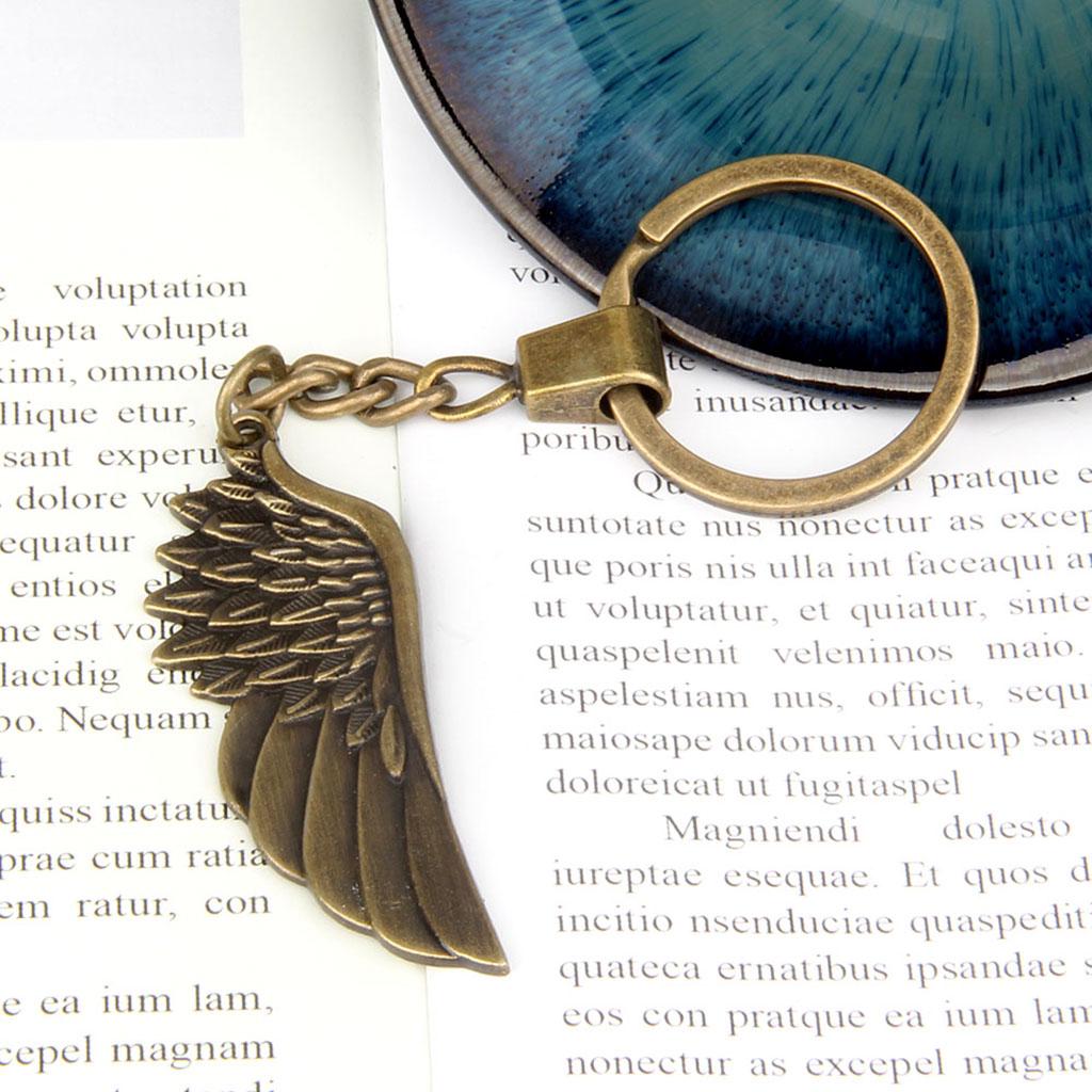 Buy Vintage Engraved Wing Keychain with Key Ring for Handbag Bag Decor ...