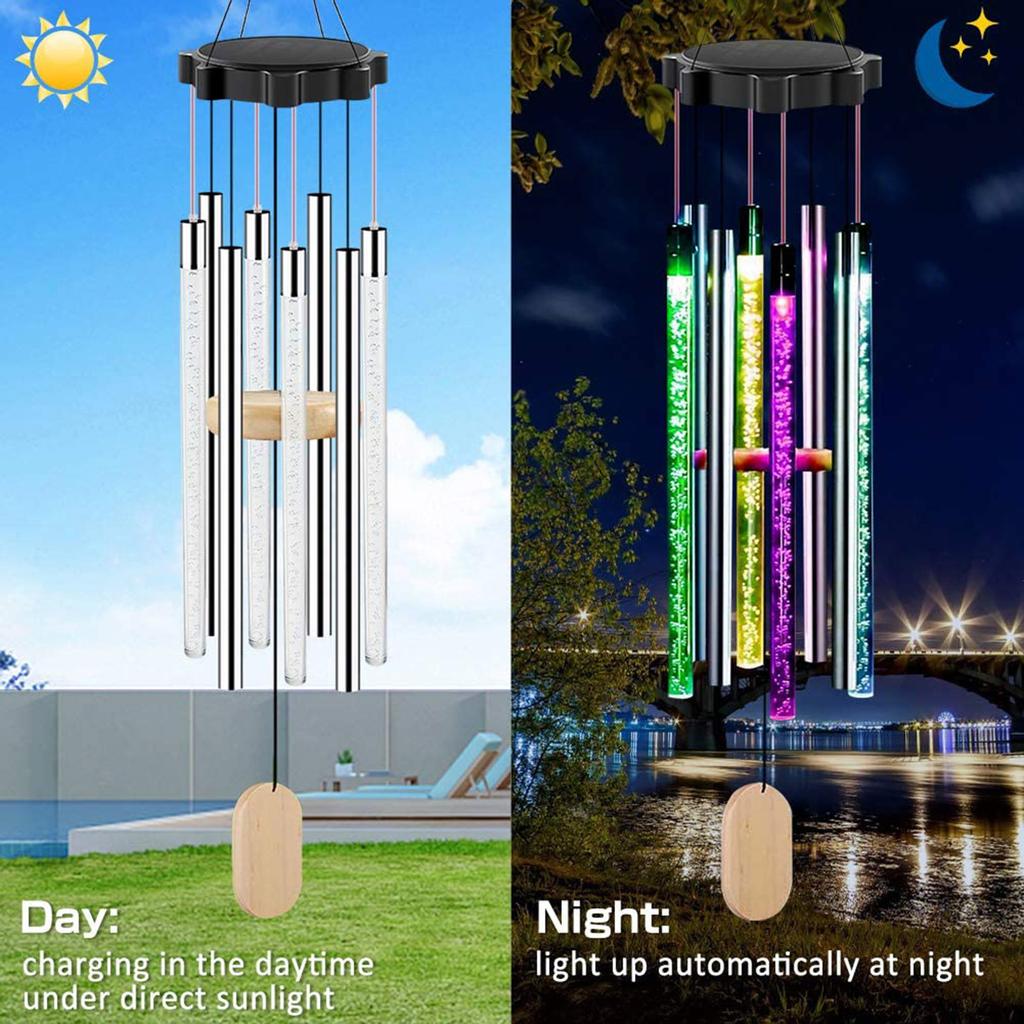 Buy Solar Wind Chimes Changing Colors Waterproof LED Wind Chimes for ...