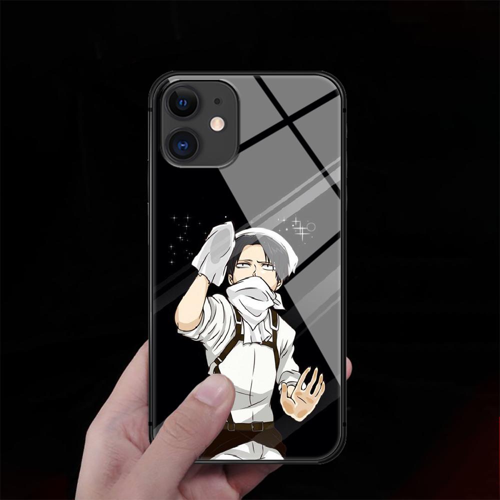 Buy Attack On Titan Levi Ackerman Anime Tempered Glass Phone Case Cover ...