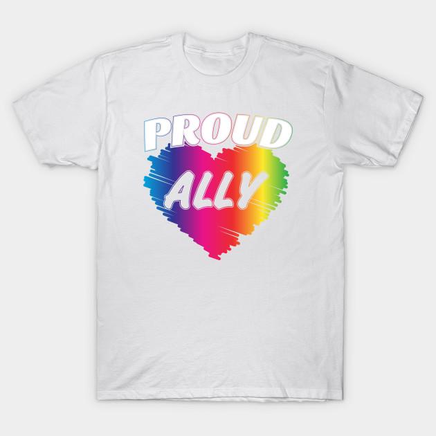 Buy T Shirt Women Proud Ally Heart Lgbtq Gay Pride Gender Equality ...