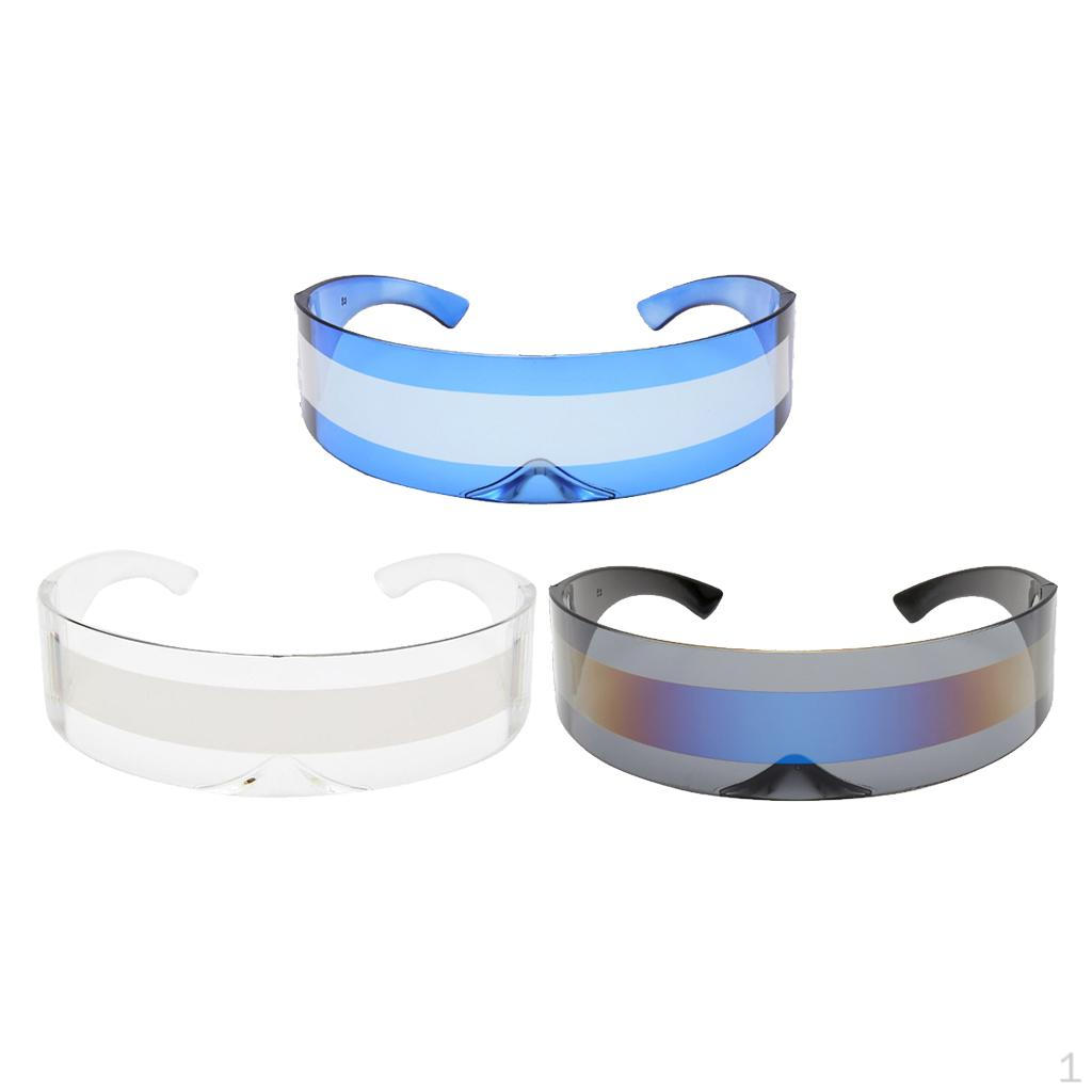 Cheap 3pack Funny Alien Visor Sunglasses Rave Unisex Mirrored Tint ...
