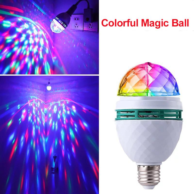 Buy E27 RGB LED Bulbs Funny Crystal Ball Auto Rotating LED Stage Light ...