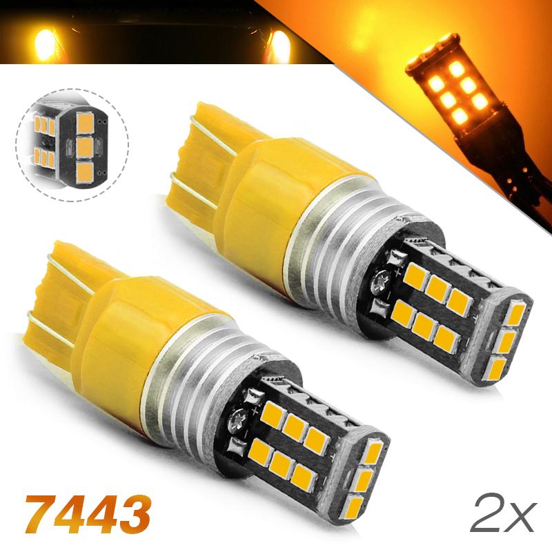 Maijiabao New 2pcs 50W 7443 7440 LED Yellow Turn Signal Parking DRL ...