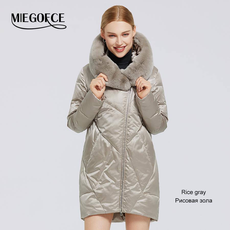 Buy MIEGOFCE Winter New Women's Cotton Coat With Stylish Fur Collar Rex ...