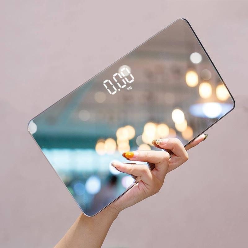 Buy Mini LED Mirror Display Electronic Weight Scale Rechargeable ...