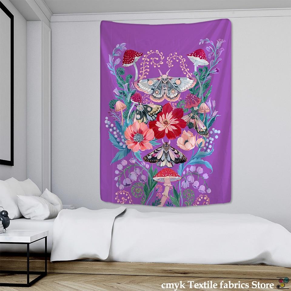 Buy Butterfly Mushroom Tapestry Wall Hanging Colorful Bohemian Hippie ...