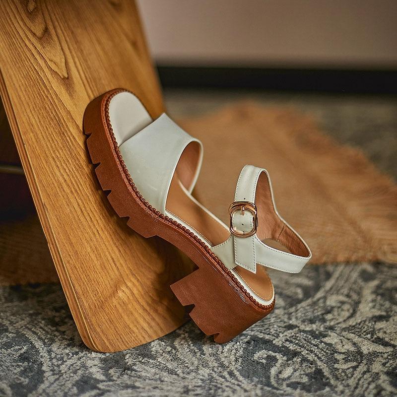 Cheap Platform Shoes Women Genuine Cow Leather Sandals For Women Shoes ...