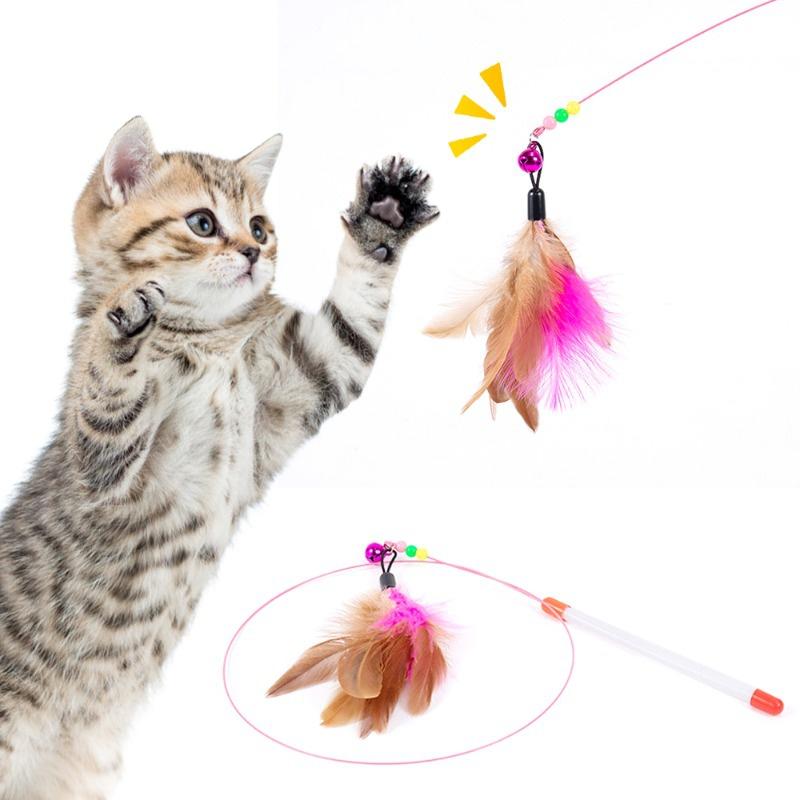 💰Kaufe Cat Teasing Stick Kitten Interactive Toys Cat Teaser Wand Cat ...