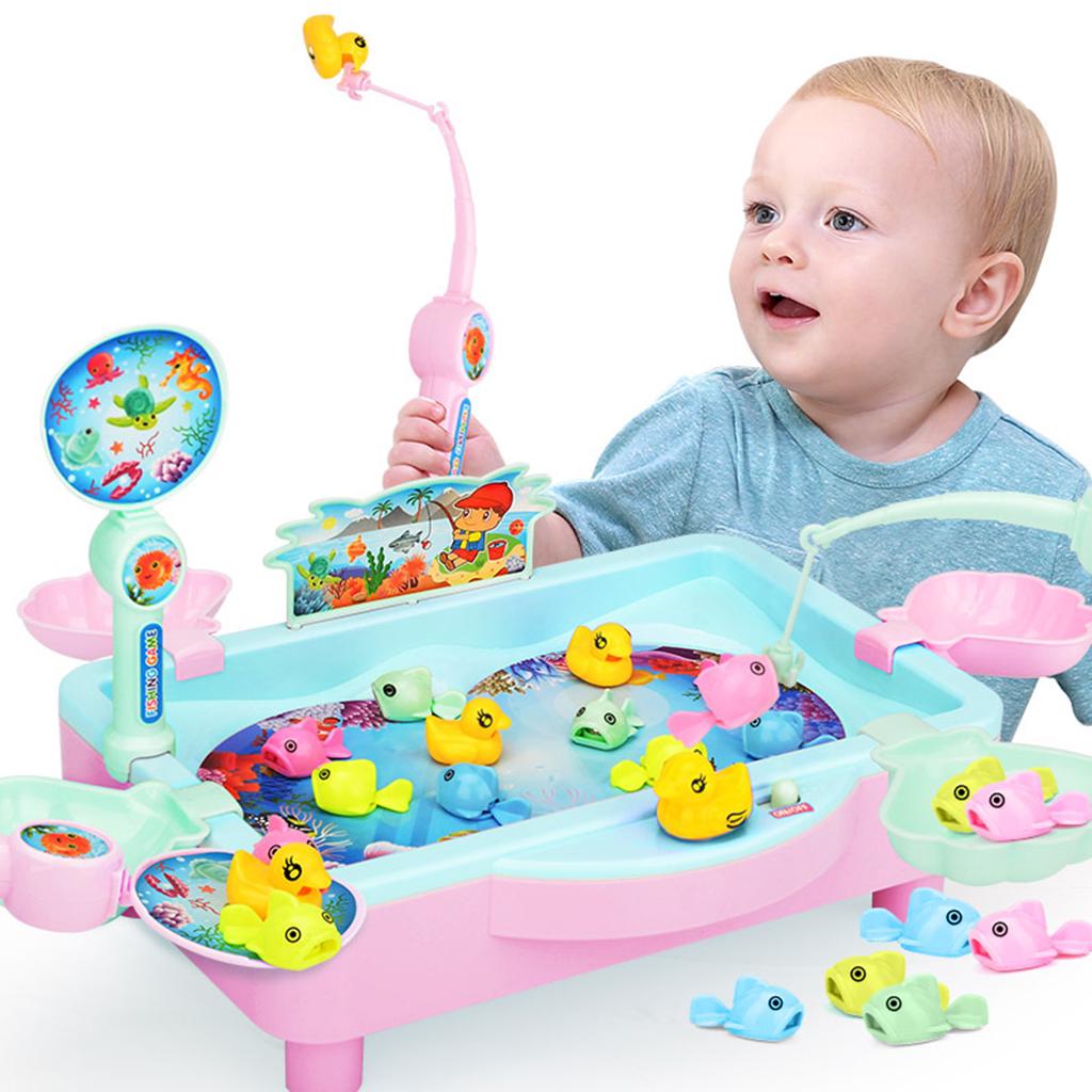 Buy 22x Electric Musical Swimming Fish Pool Magnetic Fishing Bath Water ...