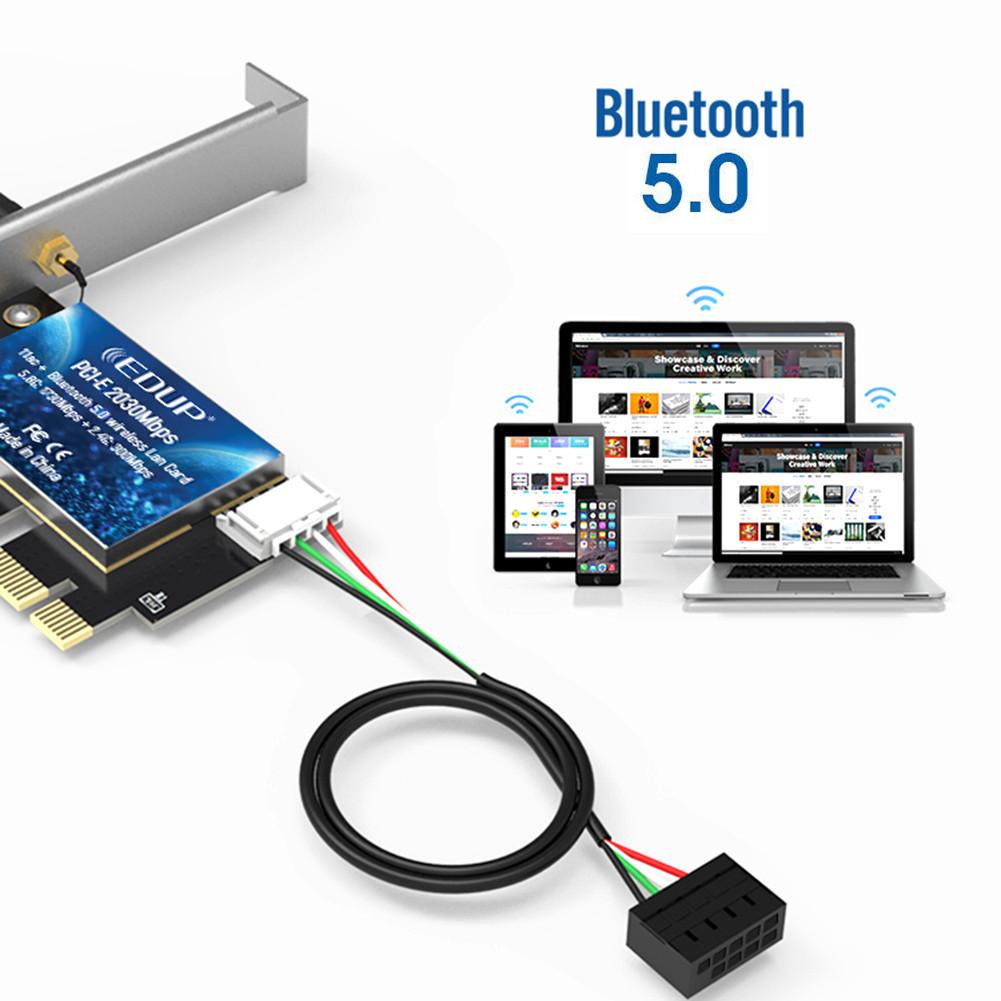 Buy 2.4Ghz 5Ghz Wireless Network Card Integrated Bluetooth 5.0 PCI-E ...