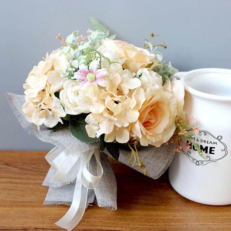 Buy Romantic Beautiful Ful Artificial Rose Flower Blossom Fake Bouquets ...