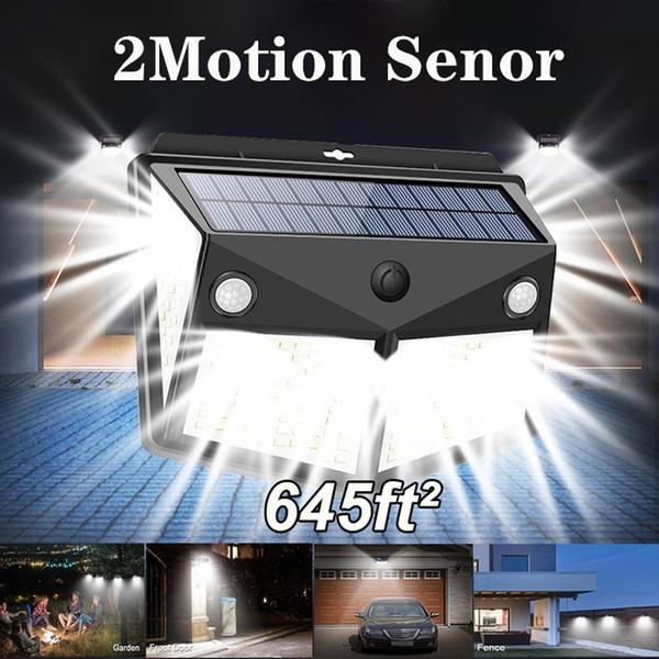 Buy Outdoor Wireless Solar Light with 2 Motion Sensors, 300° Wide-angle ...