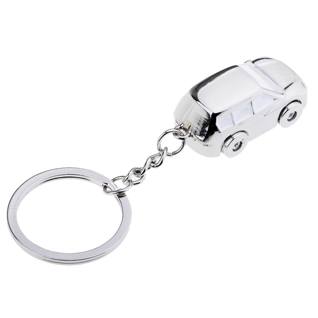 Buy Metal Mini Textured Car Shaped Key Chain Silver Keyring Gift for ...