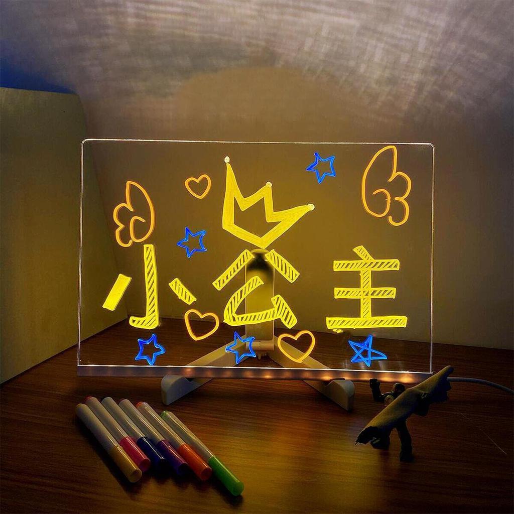 Transparent Acrylic Dry Erase Memo Message Board Writing Board LED With ...