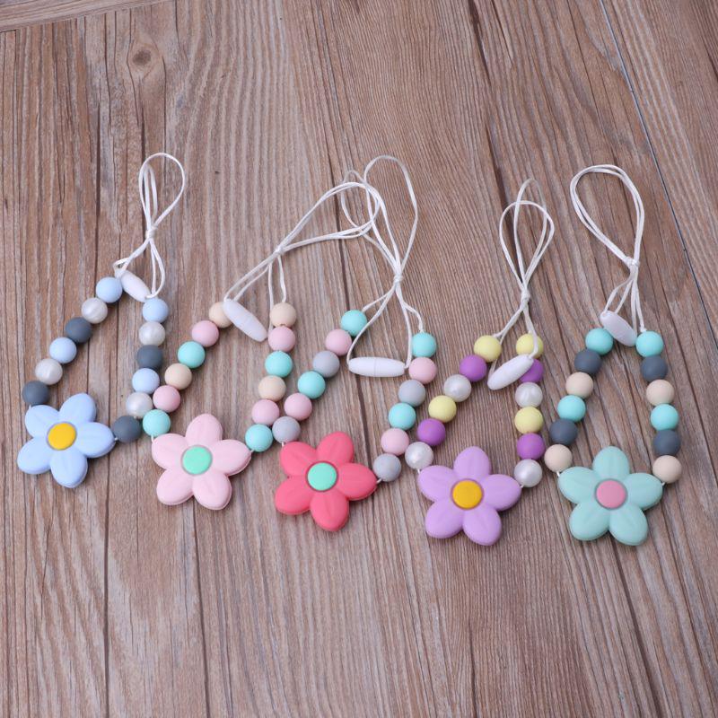 Buy 1pc Baby Teething Necklace for Mom To Wear Food Grade Silicone ...