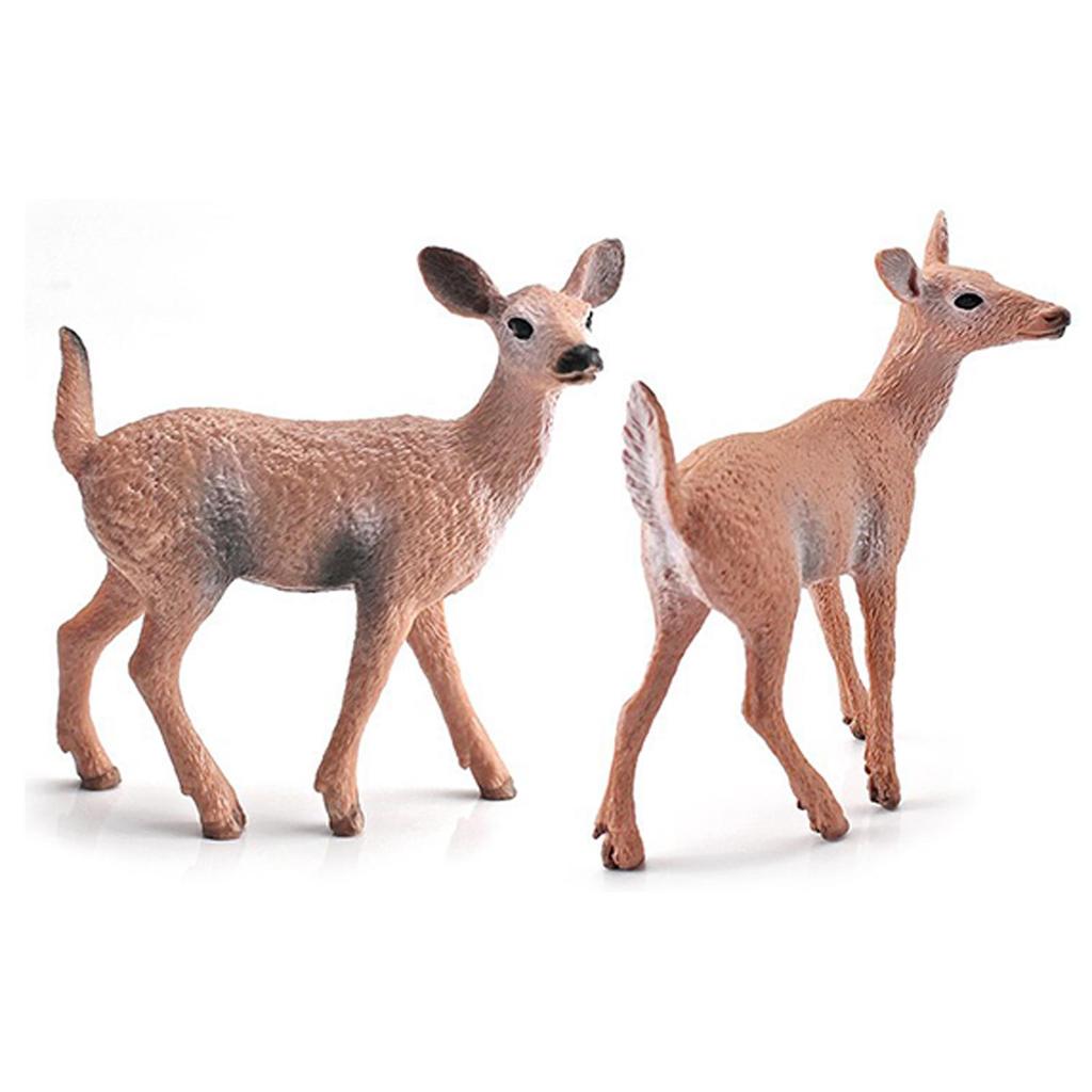Buy Deer Figurines Toys 8 Pcs Forest Animals White-tailed Deer Family ...