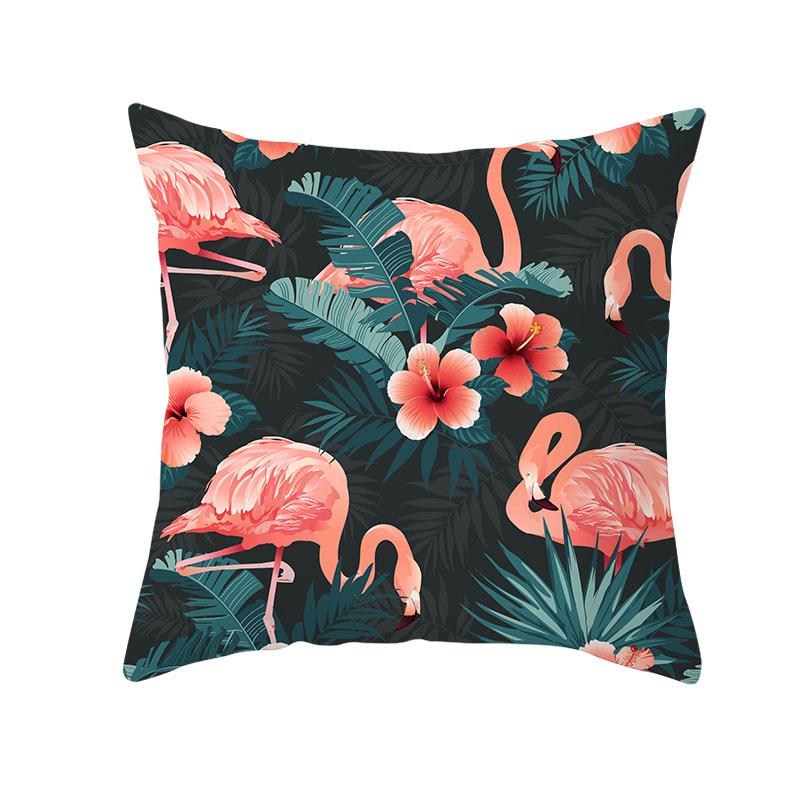 Cheap Flamingo Cushion Cover Summer Tropical Plants Printing Decorative ...