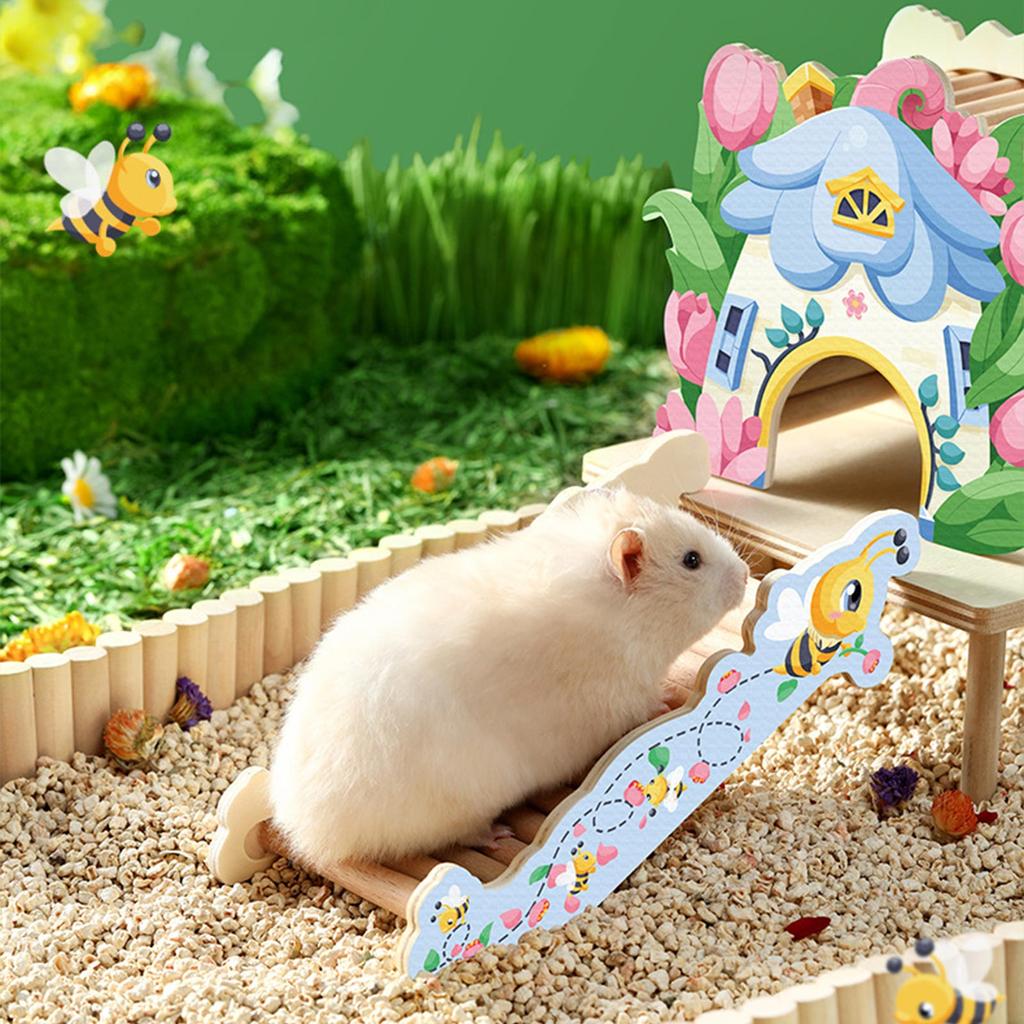 Cheap Hamster Wooden House Climbing Ladder Natural Wood Play Hut ...