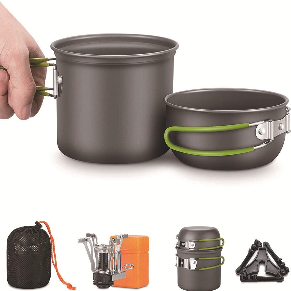 Buy Outdoor Portable Camping Hiking Cooking Pans Pots Pans Set Stove ...