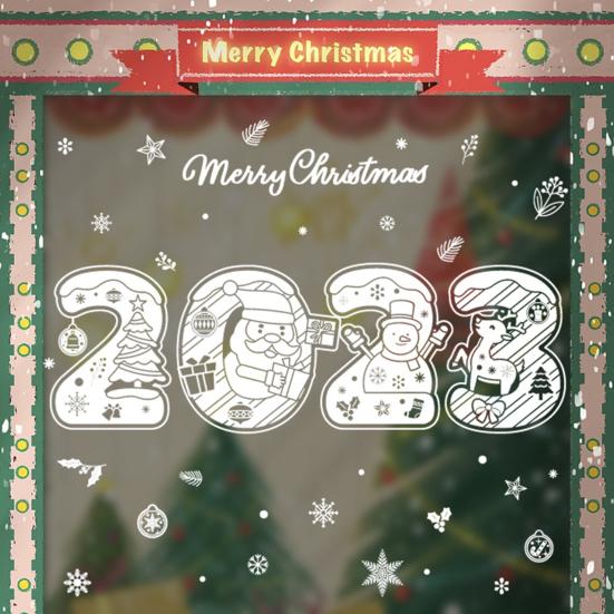 Practical Electrostatic Attach Easy Install Window Sticker White ...