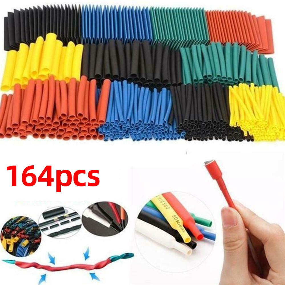 Buy 164Pcs Heat Shrink Tubing Polyolefin Shrinking Assorted Heat Shrink ...