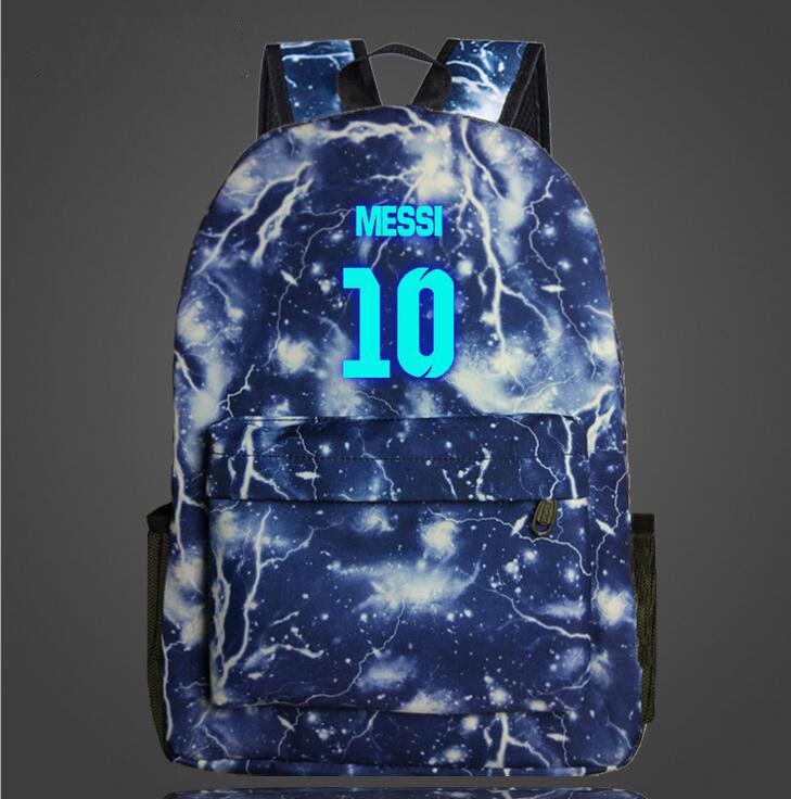 Buy 10 Types Luminous Lionel Messi Logo Barcelona Backpack Girls Boys ...