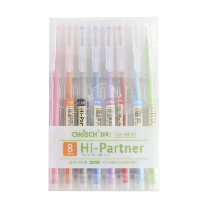 Buy Hi Partner 8 Color Gel Ink Pen Ballpoint Multi Colors Set Pen ...