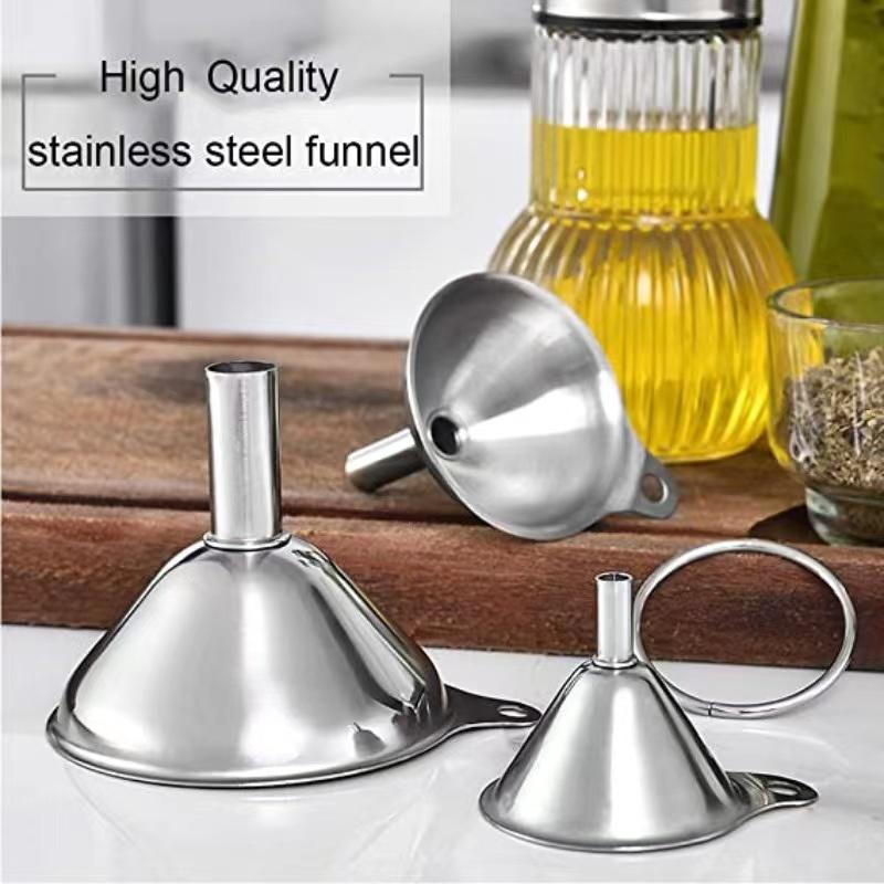 Buy 3PCS Stainless Steel Funnel, Mini Filling Kitchen Funnel for Essential Oils, Liquids, Dry ...