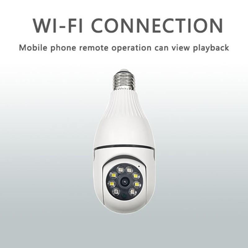 Buy 1080P Light Bulb PTZ Camera 360 Rotate Full Color Night Vision ...