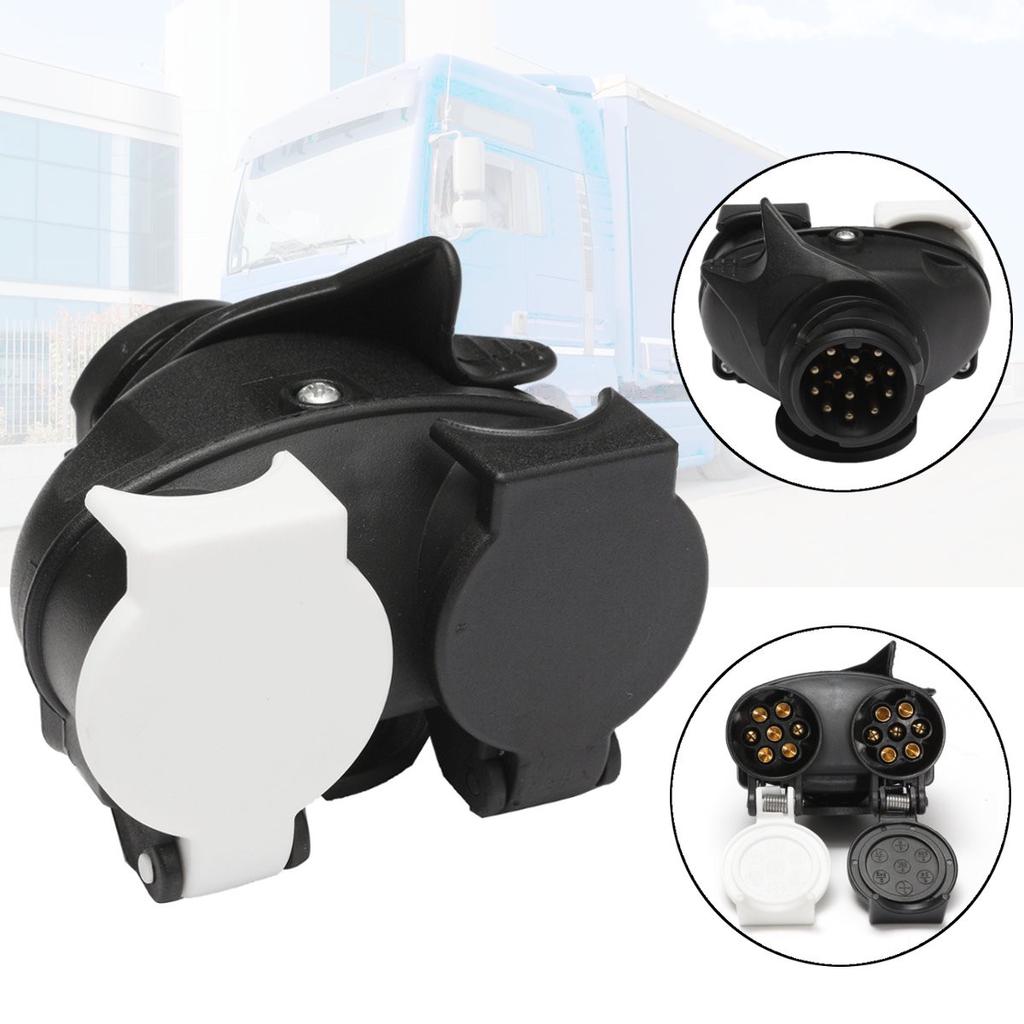 Buy 13-Pin Car To 2X 7-Pin 12N+12S Caravan Towing Plug Socket Adapter ...