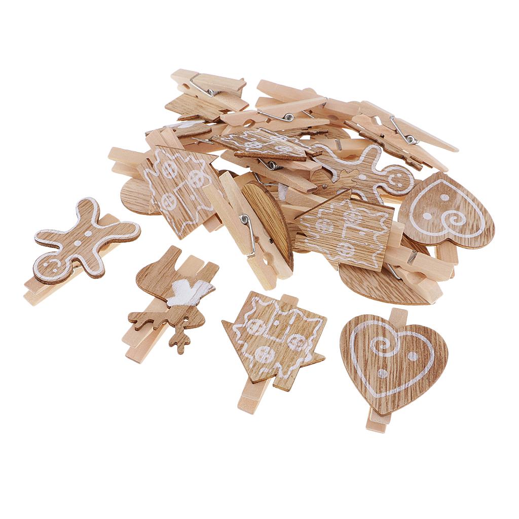 Buy 20Pcs Vintage Wooden Mini Pegs Craft Wood Colour Photo Hanging ...