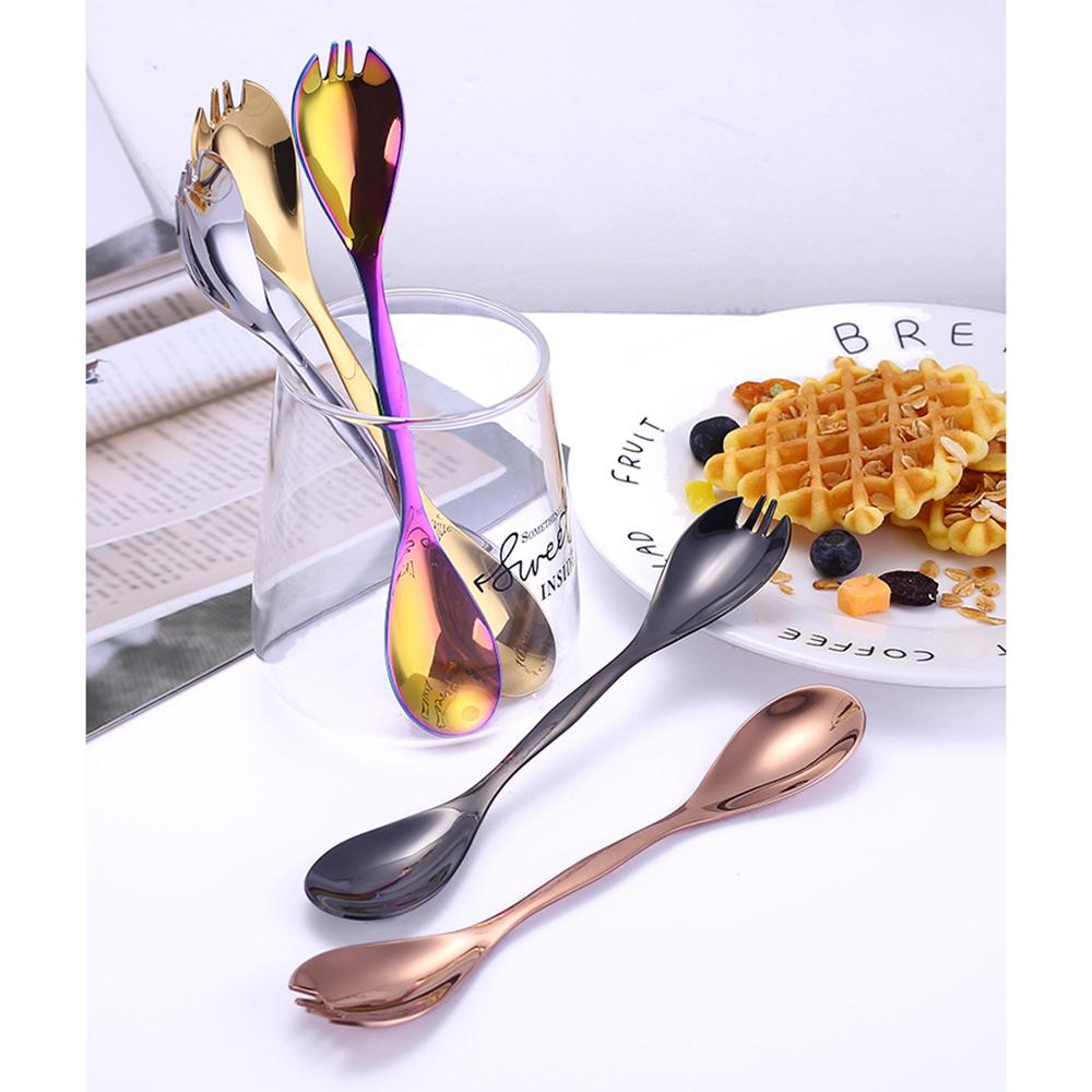 Buy Stainless Steel Double-headed Spoon Fork Creative Multifunctional ...