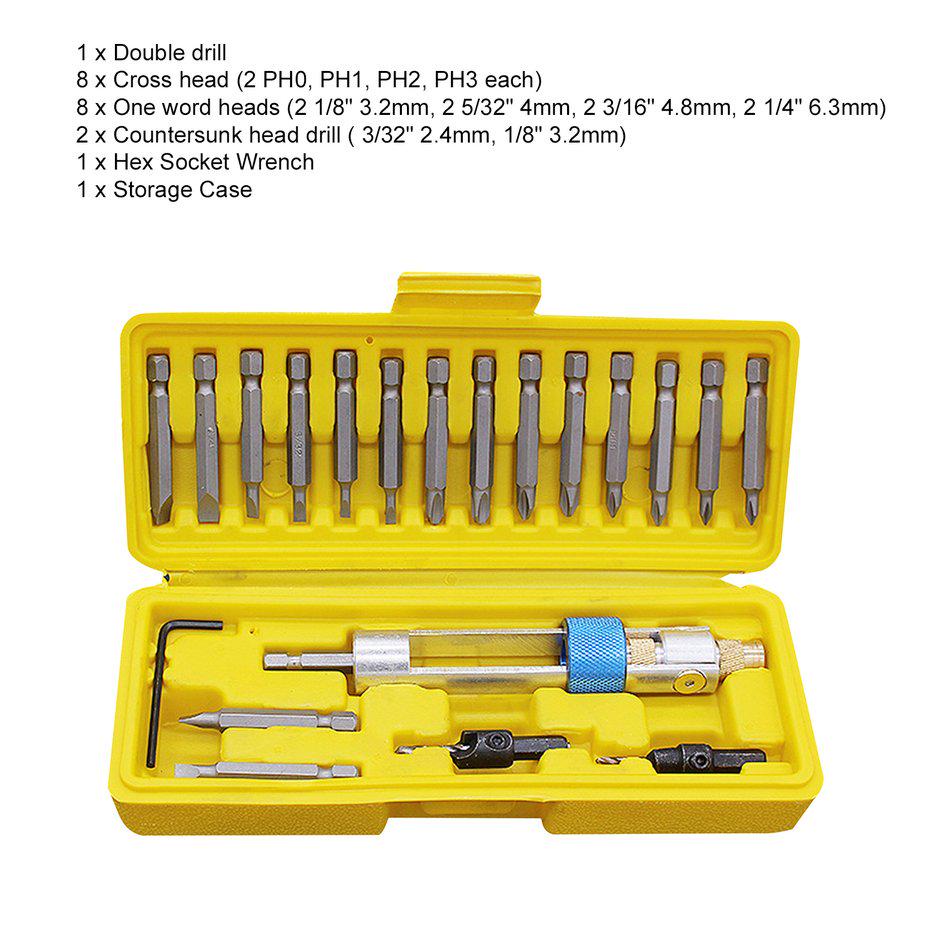 Buy 20Pcs HSS Half Time Drill Driver Multi Screwdriver Sets with ...